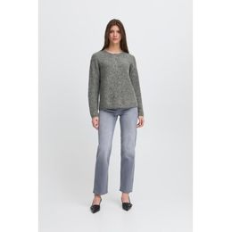 Ichi Strick-Cardigan langarm IHKAMARA Loose fit in Dark grey melange | Gr.: XL