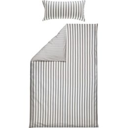 Erwin M&uuml;ller Erwin M&uuml;ller Edel-Flanell Wendebettw&auml;sche in silber-wei&szlig; | Gr.: 135x200 cm + 40x80 cm
