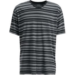REDBEST Single-Jersey T-Shirt geringelt in anthrazit meliert | Gr.: 58