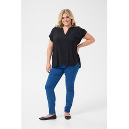 Kaffe curve Kurzarm-Bluse KCalia Regular fit in Black Deep | Gr.: 46