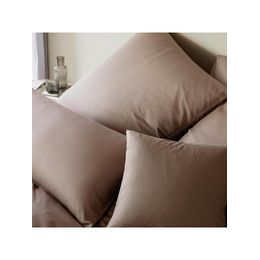 Elegante Bettw&auml;sche Cord in mokka | Gr.: 135 x 200 + 80 x 80 cm
