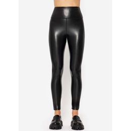 SASSYCLASSY Thermo Leggings in Lederoptik in Schwarz | Gr.: M