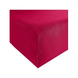 Erwin M&uuml;ller Erwin M&uuml;ller Interlock-Jersey Spannbettlaken Memmingen in rot | Gr.: 90x190 cm - 100x200 cm