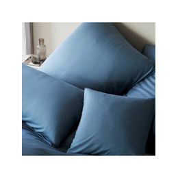 Elegante Bettw&auml;sche Cord in rauchblau | Gr.: 135 x 200 + 80 x 80 cm