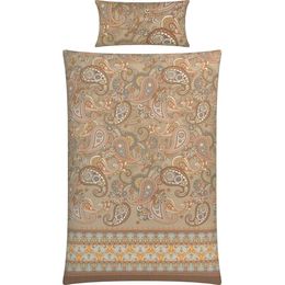 Erwin M&uuml;ller Erwin M&uuml;ller Mako-Satin Bettw&auml;sche in beige | Gr.: 155 x 220 + 80 x 80 cm
