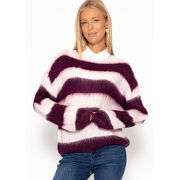 SASSYCLASSY Gestreifter Pullover in Lila | Gr.: M