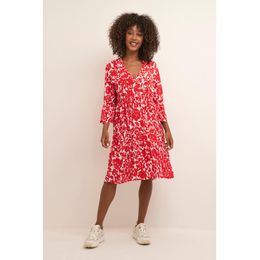Kaffe Kleid KAellen A-shape in Red Flower Print | Gr.: 42