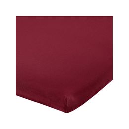 Erwin M&uuml;ller Erwin M&uuml;ller Single-Jersey Topper-Spannbettlaken Freising in weinrot | Gr.: 180x200 cm - 200x220 cm