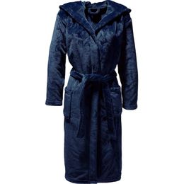 REDBEST Fleece Unisex-Bademantel mit Kapuze Perris in marine | Gr.: L