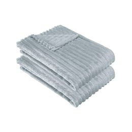Erwin Müller Erwin Müller Fleece, Microfaser Wohndecke 2er-Pack Aosta in silbergrau | Gr.: 130 x 170 cm