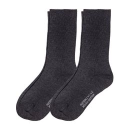 Hudson Baumwolle Socken 2 Paar in graphit meliert | Gr.: 45-46 cm