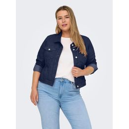 Jeansjacke Only CARMAKOMA "CARWESPA COLOUR DENIM JACKET DNM", Damen, Gr. 46, blau (naval academy), Web, Obermaterial: 79% Baumwolle, 20% Polyester, 1% Elasthan, unifarben, regular fit normal, Jacken
