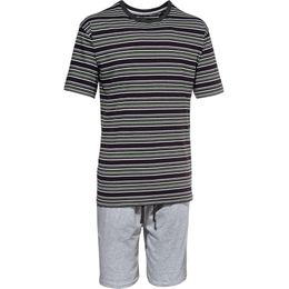 Erwin M&uuml;ller Erwin M&uuml;ller Single-Jersey Shorty in dunkelgrau/hellgrau meliert | Gr.: 48