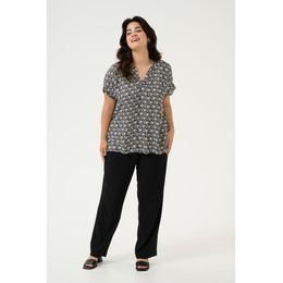 Kaffe curve Kurzarm-Bluse KCanny Regular fit in Black/Moonstruck Retro Print | Gr.: 46