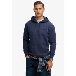Kapuzensweatshirt Superdry "Essential Logo Hoodie Hb", Herren, Gr. L, blau (heritage navy), Sweatware, Obermaterial: 60% Baumwolle, 40% Polyester, unifarben, loose fit normal, Rippbündchen, Sweatshirts