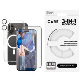 CARE BY PANZERGLASS Handyhülle "Flagship 3-in-1 für Apple iPhone 16 Plus", transparent, B:11cm H:2,7cm T:19,8cm, Hüllen, Backcover, Schutzhülle, Handyschutzhülle, Case, Schutzcase, stoßfest