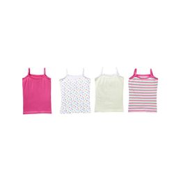 Erwin Müller Erwin Müller Baumwolle, Single-Jersey Mädchen-Unterhemd 4er-Pack in pink/bunt | Gr.: 110/116