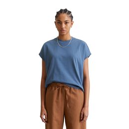 Marc O'Polo T-Shirt MARC O'POLO DENIM, Damen, Gr. S, blau (cerulean blau), Single Jersey, Obermaterial: 100% Baumwolle, oversize, Rundhals, Shirts