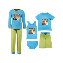 Erwin M&uuml;ller Erwin M&uuml;ller Single-Jersey Jungen-W&auml;sche-Set 6-teilig in t&uuml;rkis/gr&uuml;n | Gr.: 110/116