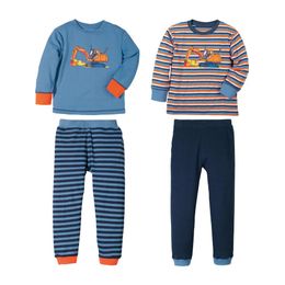 Erwin Müller Erwin Müller Interlock-Jersey Kinder-Schlafanzug 2er-Pack in rauchblau/marine | Gr.: 122/128
