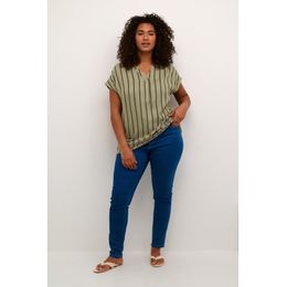 Kaffe curve &Auml;rmellose Bluse KCsida Regular fit in Vetiver / Forrest Night Stripe | Gr.: 50