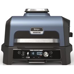 Tischgrill Ninja "Woodfire Pro Connect XL OG901EU", blau (blau, schwarz), B:57cm H:41cm T:51cm, Kontaktgrill_Standgrill_Tischgrill_Teppanyakigrill, Elektrischer Outdoor Grill & Smoker
