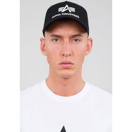 Trucker Cap Alpha Industries "Basic Trucker Cap", Herren, Gr. 1, schwarz, Web, Baumwollmischung, unifarben mit Farbeinsatz, Caps