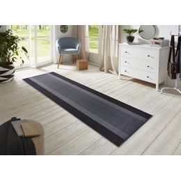 Teppich Hanse Home "Band", schwarz, B:80cm H:9mm L:300cm, Kunstfaser, Teppiche, Kurzflor, weich, Läufer Größen, Wohnzimmer, Schlafzimmer, Esszimmer