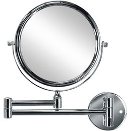Kosmetikspiegel Kleine Wolke "Ridge Mirror", silber (silberfarben), H:16cm &Oslash;:17cm, Glas, Metall, Spiegel, 3-fach Vergr&ouml;&szlig;erung