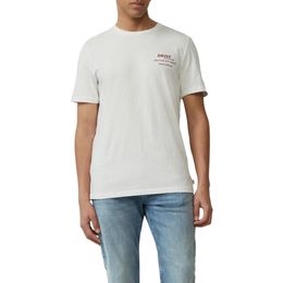 T-Shirt s.Oliver, Herren, Gr. XL, beige (ecru), Jersey, Obermaterial: 100% Baumwolle, bedruckt, regular fit taillenbedeckt, Rundhals, gerader Abschluss, Shirts, mit Print