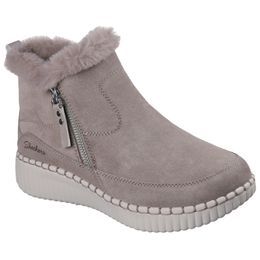 Skechers Damen Winterboots "WILSHIRE BLVD-FRESH ZIP", Gr. 35taupe, Veloursleder, Schuhe, Boots mit Reißverschluss