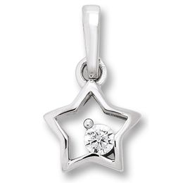 Kettenanhänger ONE ELEMENT "Zirkonia Stern Anhänger aus 925 Silber", silber, Schmuckanhänger, Mädchen, Silber 925 (Sterlingsilber), Damen Silber Schmuck Stern
