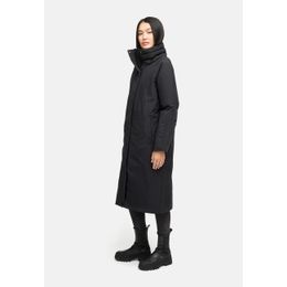Wintermantel Navahoo "Traumbl&uuml;te 14", Damen, Gr. S (36), schwarz, Obermaterial: 100% Polyester; Innenfutter: 100% Polyester; Wattierung: 100% Polyester; &Auml;rmelfutter: 100% Polyester, gerade ca. Mitte Wade, &Auml;rmel ohne &Auml;rmelschlitz Rippstrickb&uuml;ndchen, M&auml;ntel Wintermantel, Warmer Parka mit Stehkragen