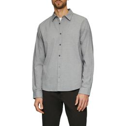 Langarmhemd s.Oliver, Herren, Gr. XXL, N-Gr, blau, Obermaterial: 78% Baumwolle, 20% Elasthan, 2% Polyester, unifarben, regular fit taillenbedeckt, Manschette, Hemden, aus Seersucker