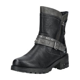 Bikerboots Mustang Shoes "Mustang Shoes Stiefelette Lederimitat", Damen, Gr. 36, schwarz, Lederimitat, Schuhe