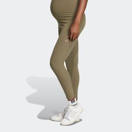 Trainingstights adidas Sportswear "W MATERNITY LEG", Damen, Gr. XL, N-Gr, gr&uuml;n (olive strata), Obermaterial: 45% Baumwolle, 45% Viskose, 10% Elasthan, Hosen, Umstandsleggings, elastischer und extrahoher Bund