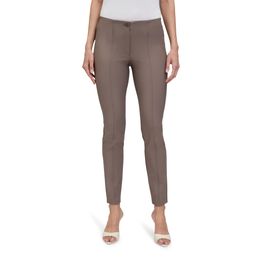 Bügelfaltenhose Betty Barclay "Damen Businesshose Slim Fit", Damen, Gr. 42, Normalgrößen, braun, Obermaterial: 88% Polyamid, 12% Elasthan., slim fit 7/8-Länge, Hosen