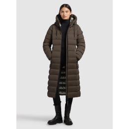 Steppmantel Khujo "SIMMIE2", Damen, Gr. L, dull, gr&uuml;n, 100% Polyester, unifarben, eingesetzt elastischer Bund mit innenliegendem Gummizug, M&auml;ntel Steppmantel