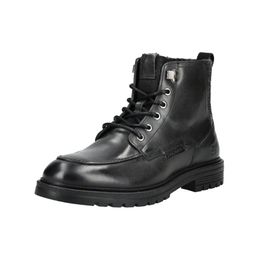Schn&uuml;rstiefelette Bullboxer "Bullboxer Stiefelette Glattleder", Damen, Gr. 43, schwarz, Glattleder, Schuhe Schn&uuml;rstiefelette
