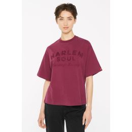 Rundhalsshirt Harlem Soul, Damen, Gr. M, lila (grape), Material: 100% Baumwolle, bedruckt, regular fit normal, eingesetzt gerader Abschluss, Shirts, aus Baumwolle
