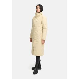 Wintermantel Navahoo "Traumblüte 14", Damen, Gr. L (40), beige, Obermaterial: 100% Polyester, Innenfutter: 100% Polyester, Wattierung: 100% Polyester, Ärmelfutter: 100% Polyester, gerade ca. Mitte Wade, Ärmel ohne Ärmelschlitz Rippstrickbündchen, Mäntel, Warmer Parka mit Stehkragen