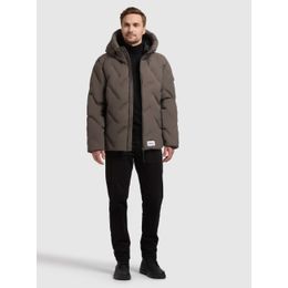 Steppjacke Khujo "ONERT", Herren, Gr. L, dull, grün, 100% Polyester, unifarben, eingesetzt elastischer Bund mit Windstopper, Jacken Steppjacke
