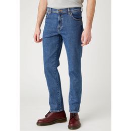 Slim-fit-Jeans Wrangler "Texas Slim", Herren, Gr. 31, Länge 34, blau (stonewash), Denim/Jeans, Obermaterial: 99% Baumwolle, 1% Elasthan, unifarben, slim fit lang, Jeans