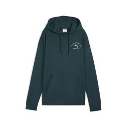 Hoodie Puma "Puma Class Relaxed Hoodie Damen", Damen, Gr. L, grün terrain, Obermaterial: 66% Baumwolle, 34% Polyester; Kapuzenfutter: 100% Baumwolle; Rippe: 3% Elasthan, 97% Baumwolle, relaxed fit, Sweatshirts Hoodie
