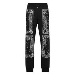 Trekkinghose Philipp Plein "Paisley", Herren, Gr. XL, US-Gr&ouml;&szlig;en, 02, schwarz, Obermaterial: 100% Baumwolle, Hosen Trekkinghose