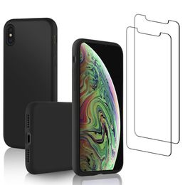Hülle iPhone XS Max und 2 schutzfolien - Silikon - Schwarz