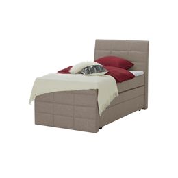 H&ouml;ffner Boxspringbett mit Bettkasten und Topper Baron &brvbar; beige &brvbar; Ma&szlig;e (cm): B: 109 H: 124 &raquo; H&ouml;ffner