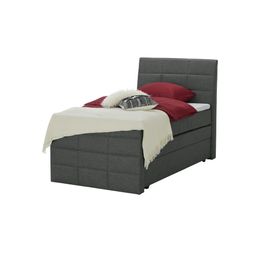 Höffner Boxspringbett mit Bettkasten und Topper Baron ¦ schwarz ¦ Maße (cm): B: 109 H: 124 » Höffner