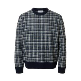 Selected Pullover 'SLHMikolas' Herren Gr&ouml;&szlig;e M nachtblau / hellblau / wei&szlig;