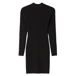 Bershka Knitted dress female Black size XL